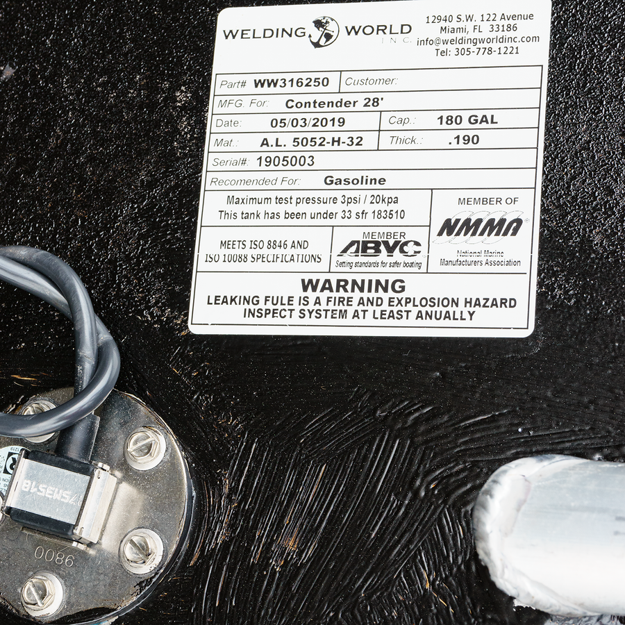 Contender 25' / 28' 180 gal. OEM Replacement Belly Fuel Tank – Welding ...